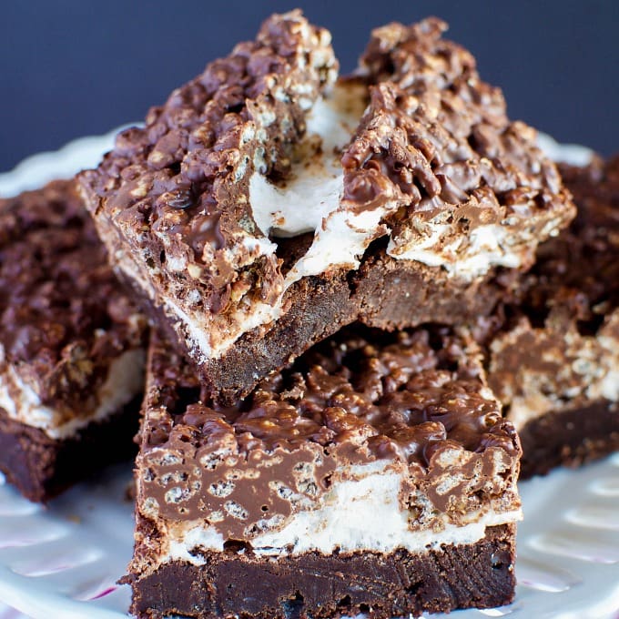 Marshmallow Fudge Crunch Brownies - Back for Seconds