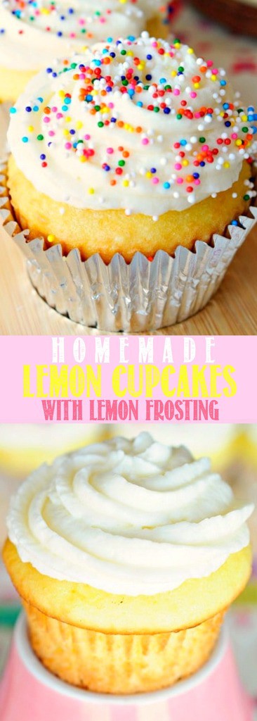 Homemade Lemon Cupcakes with Lemon Frosting - Back for Seconds