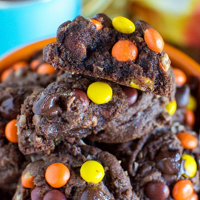 Thick, Soft, Chewy Chocolate Reese's Cookies - Back for Seconds