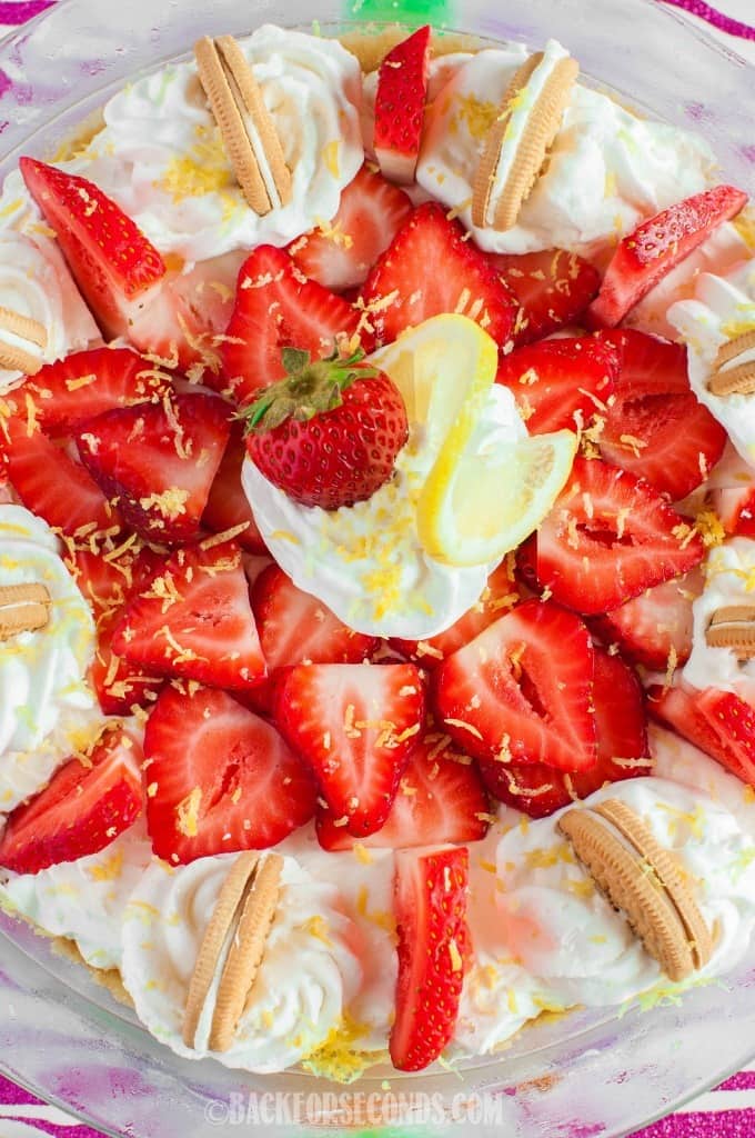 No Bake Strawberry Lemon Cheesecake Pie - Back for Seconds
