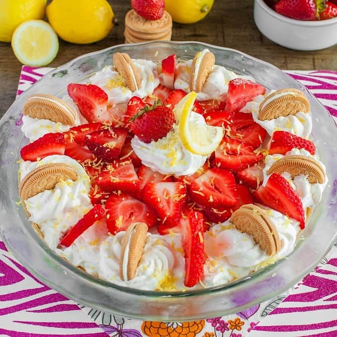 No Bake Strawberry Lemon Cheesecake Pie - Back for Seconds