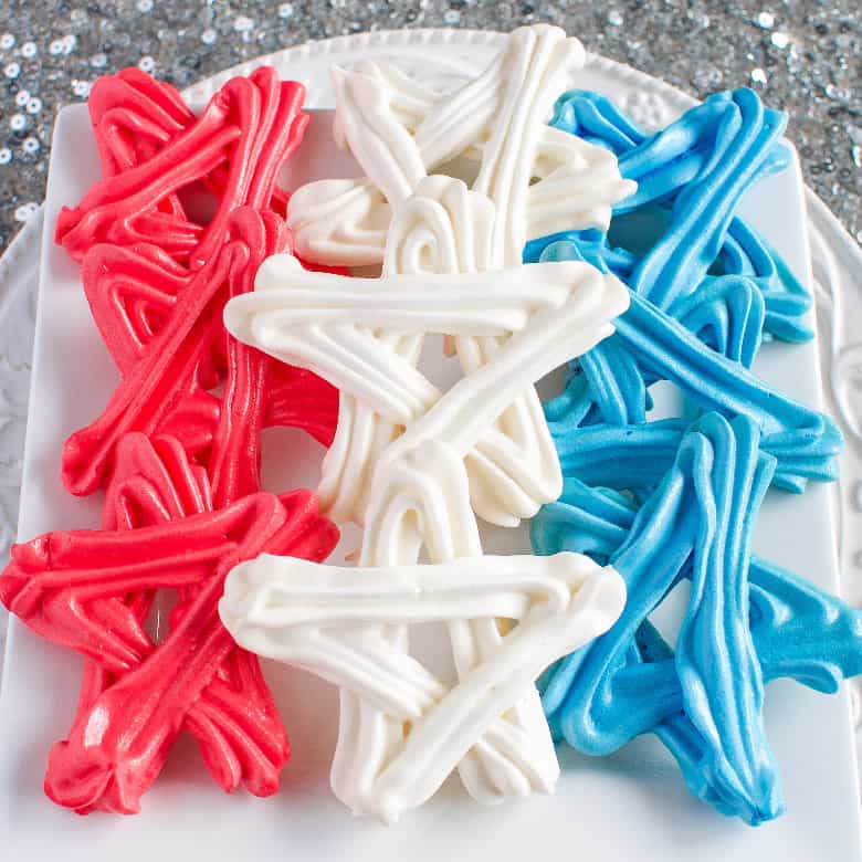 Red, White, and Blue Meringue Cookies - Back for Seconds